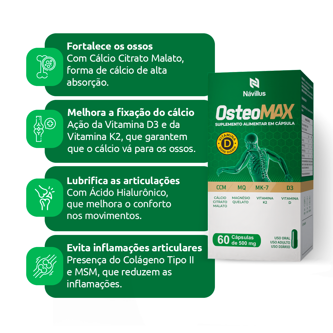 OsteoMax – Suporte Completo para Saúde Óssea | 60 Cáps – Návillus